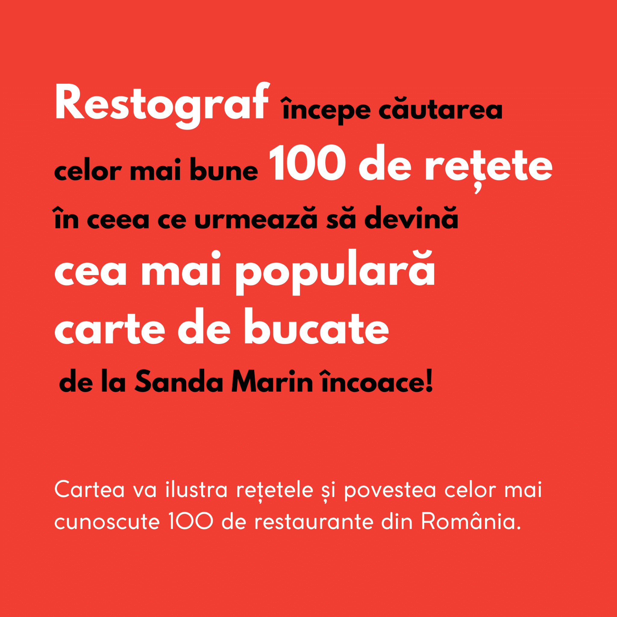 100 de rețete, de la 100 de restaurante - Restograf